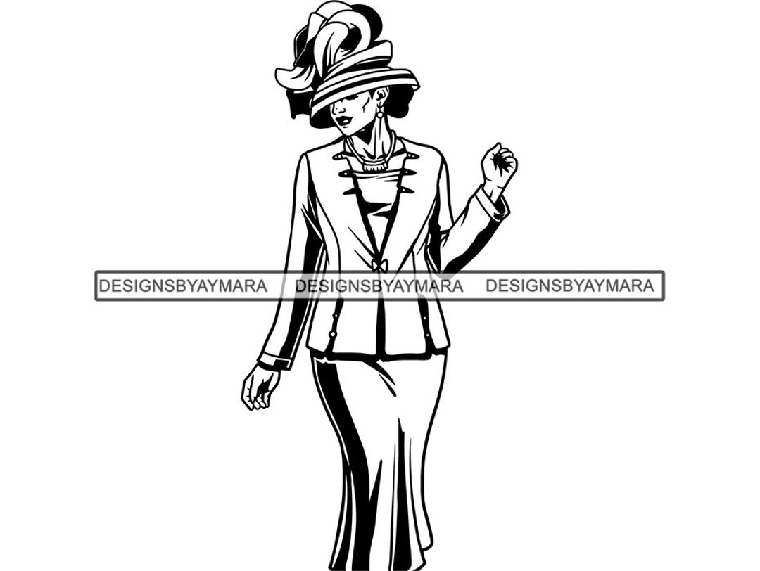 Classy Woman SVG Fabulous Church Classy Lady Glamour Diva Black Female ...