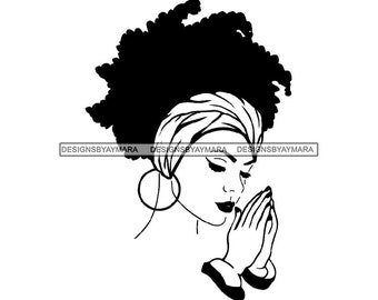Afro Woman Praying Begging Asking Ask Meditation Pray Prayers | Etsy