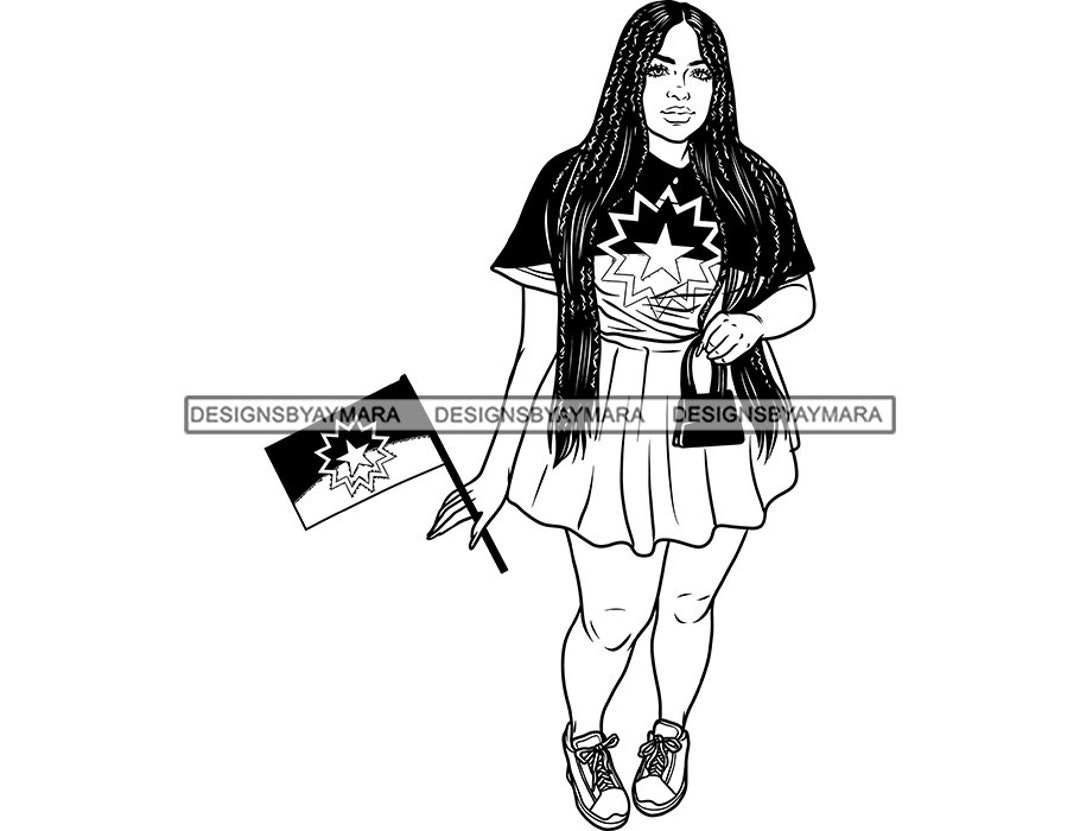 Melanin Woman Juneteenth Outfit Flag Emancipation Equality African ...