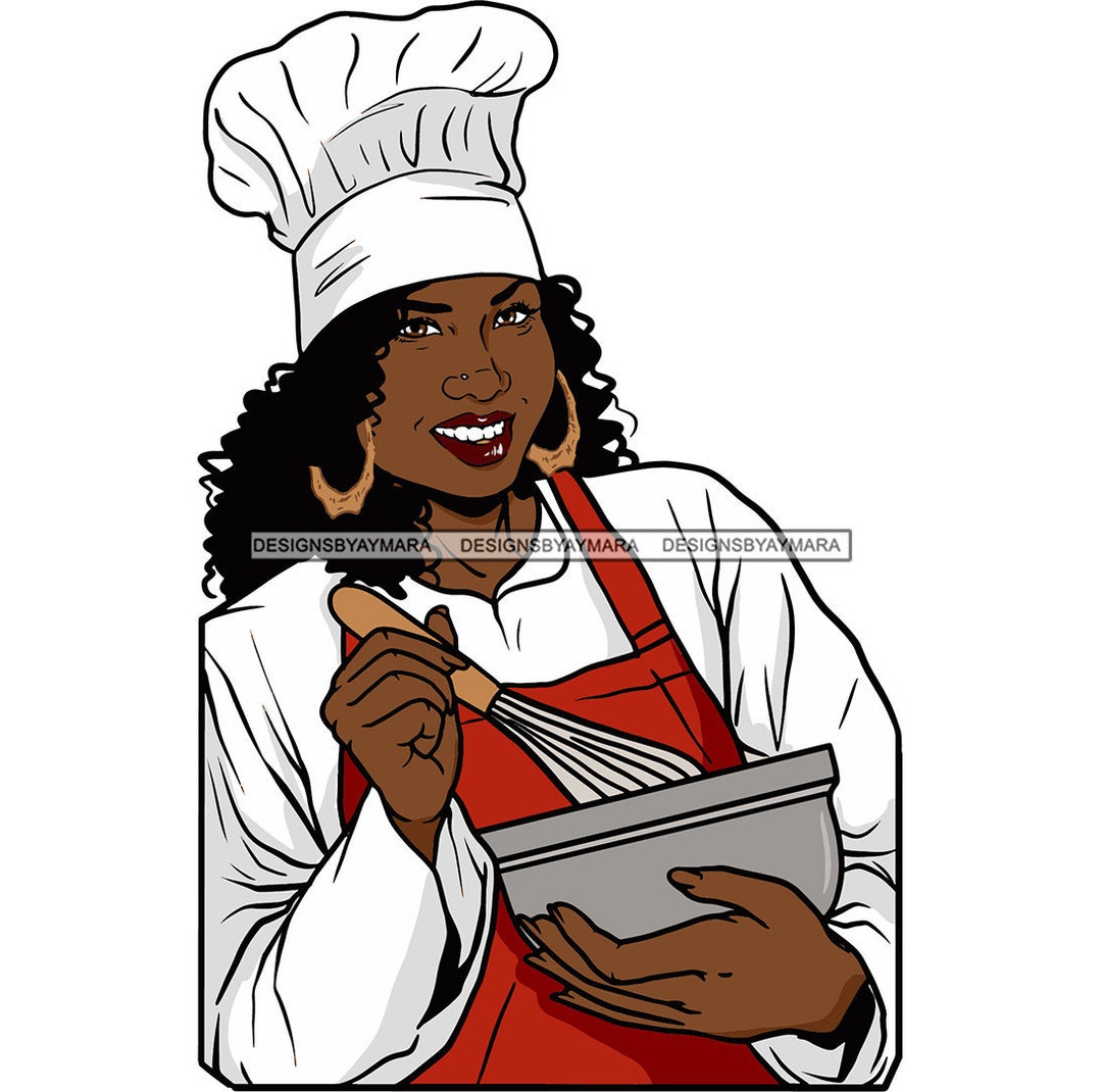 Afro Woman Chef Culinary Occupation Cooking Job Business Kitchen ...