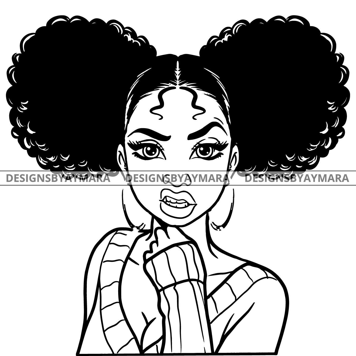 Afro Puffs Styles Clip Art