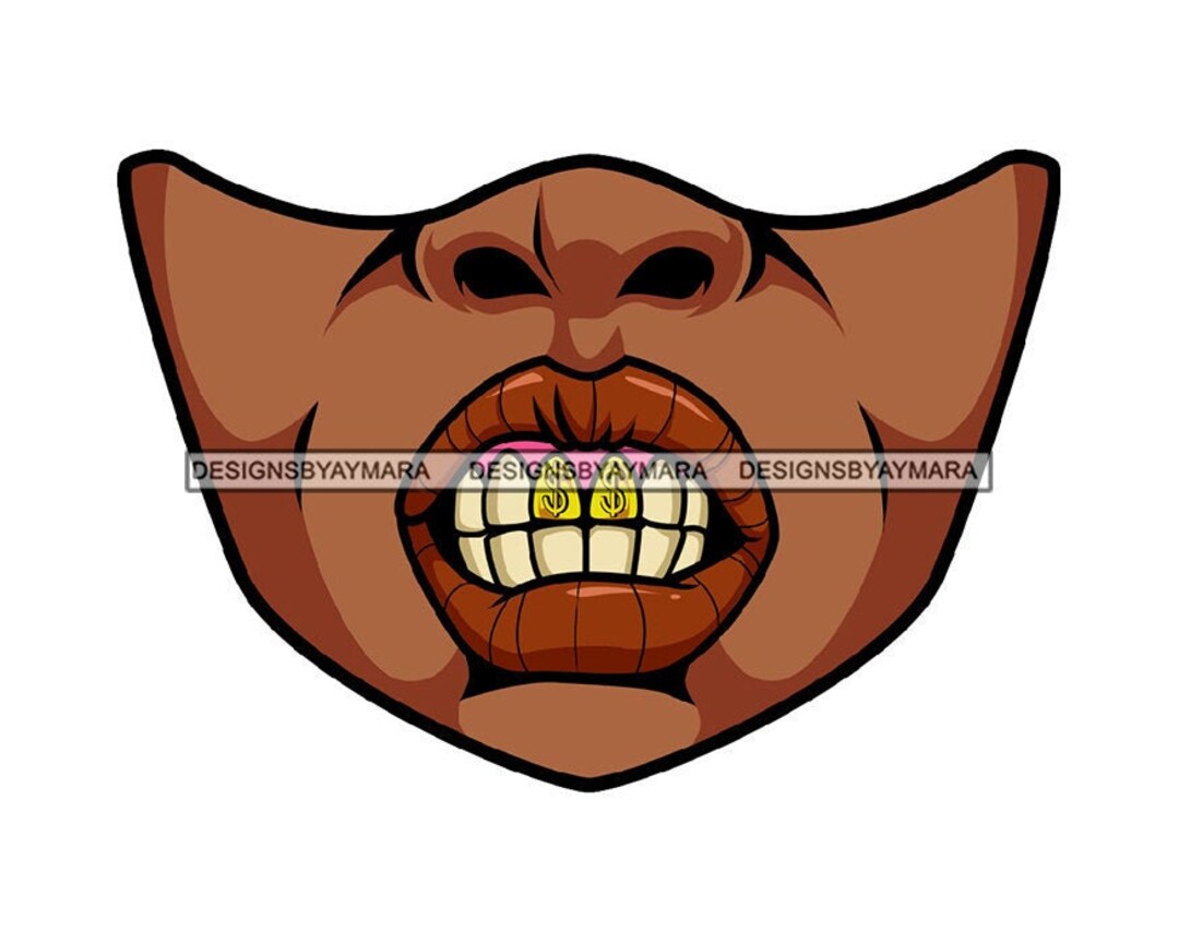 Funny Half Face Comic Cute Designs for Mask Lips Bizarre Expression ...