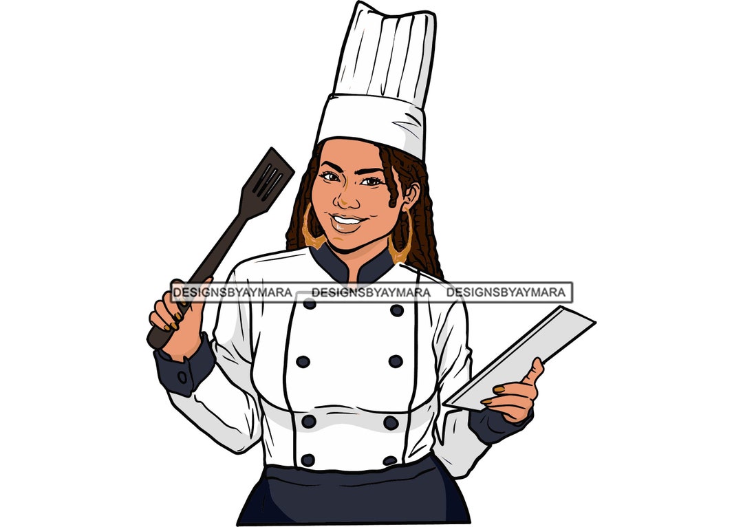 Afro Woman Chef Culinary Occupation Cooking Job Business Kitchen ...