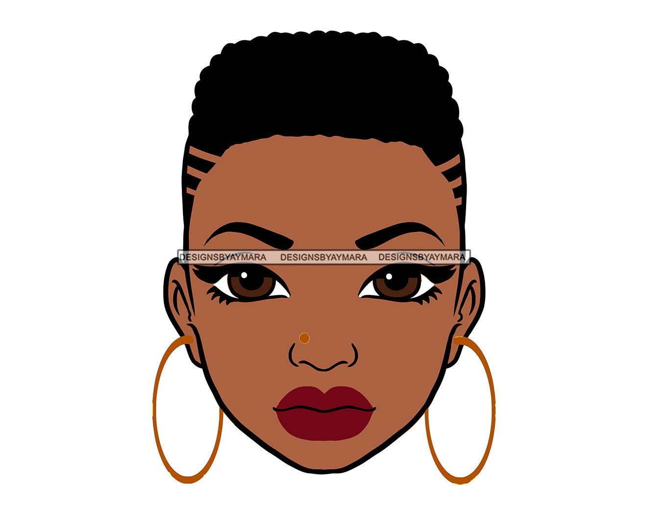Afro Woman SVG Short Hairstyle Bamboo Earrings Ebony Melanin | Etsy