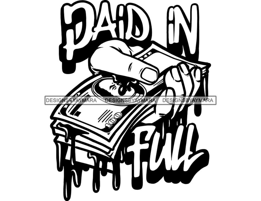 Paid in Full Male Man Hands Money Cash Dollar Bills Franklin Dripping ...