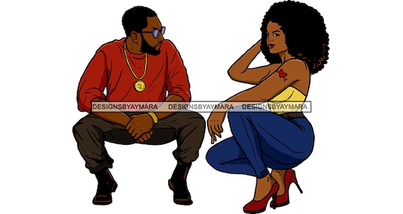 Afro Black Couple Soulmates Relationship Goals Success Hipster - Etsy