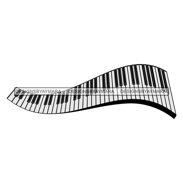 Wavy Piano Keys Clipart