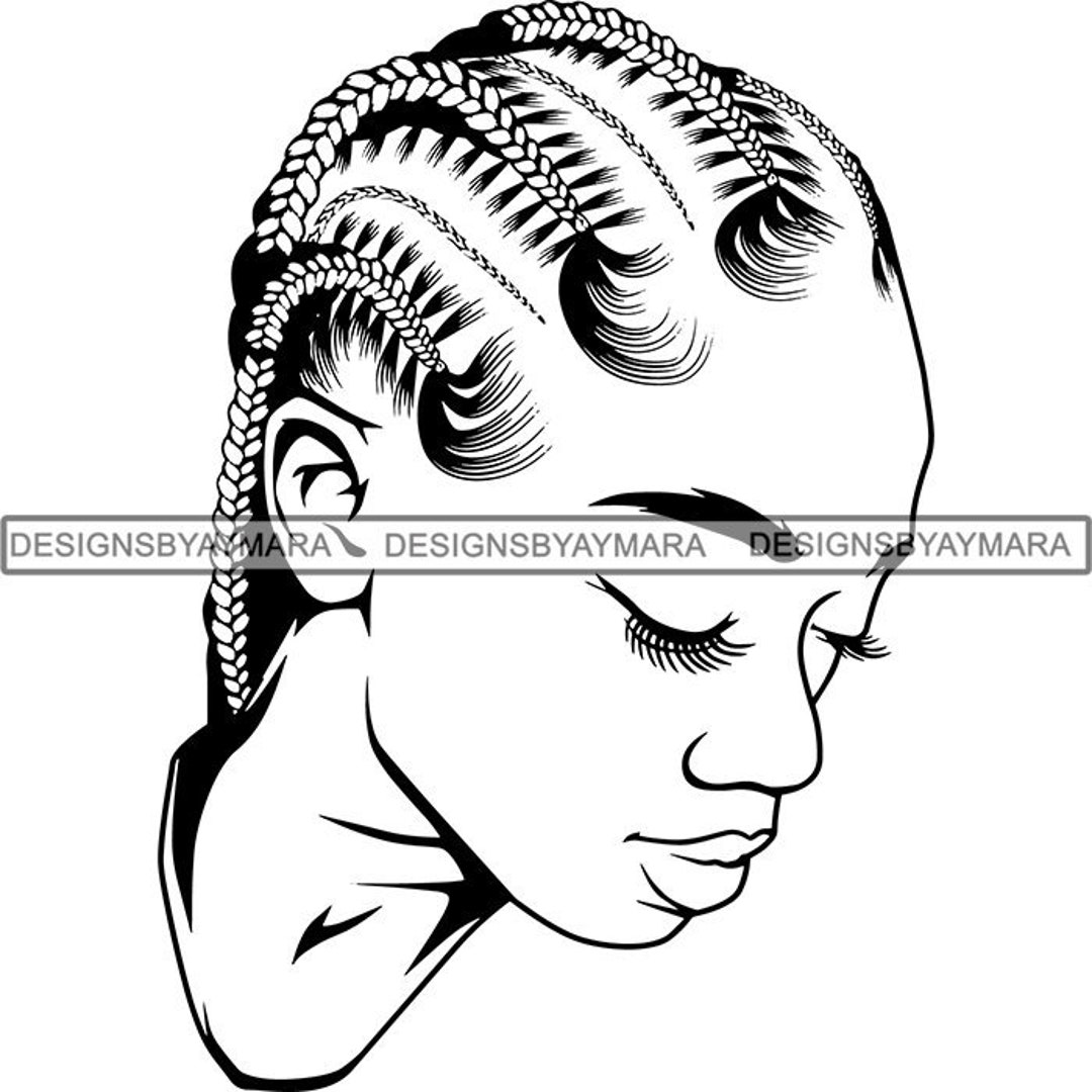Black Woman SVG Braids Locs Dreads Hairstyle Beauty Salon Logo Classy ...