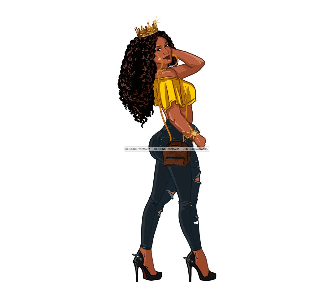 Sexy Latina Queen Woman SVG Curly Hair Melanin Black Girl Magic Bamboo ...
