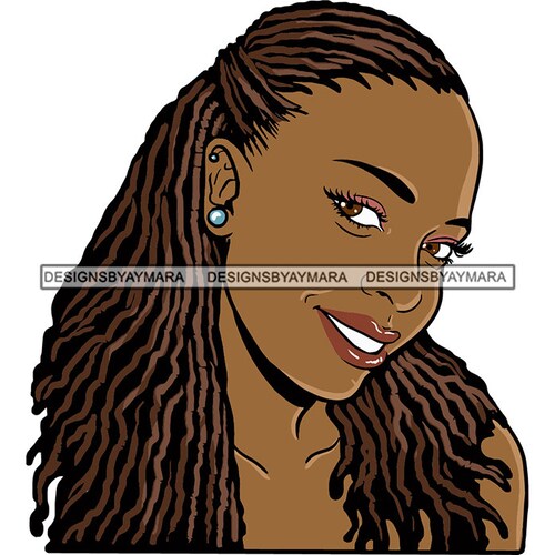 Afro Woman SVG Sister-locks Hairstyle Nubian Queen Melanin - Etsy