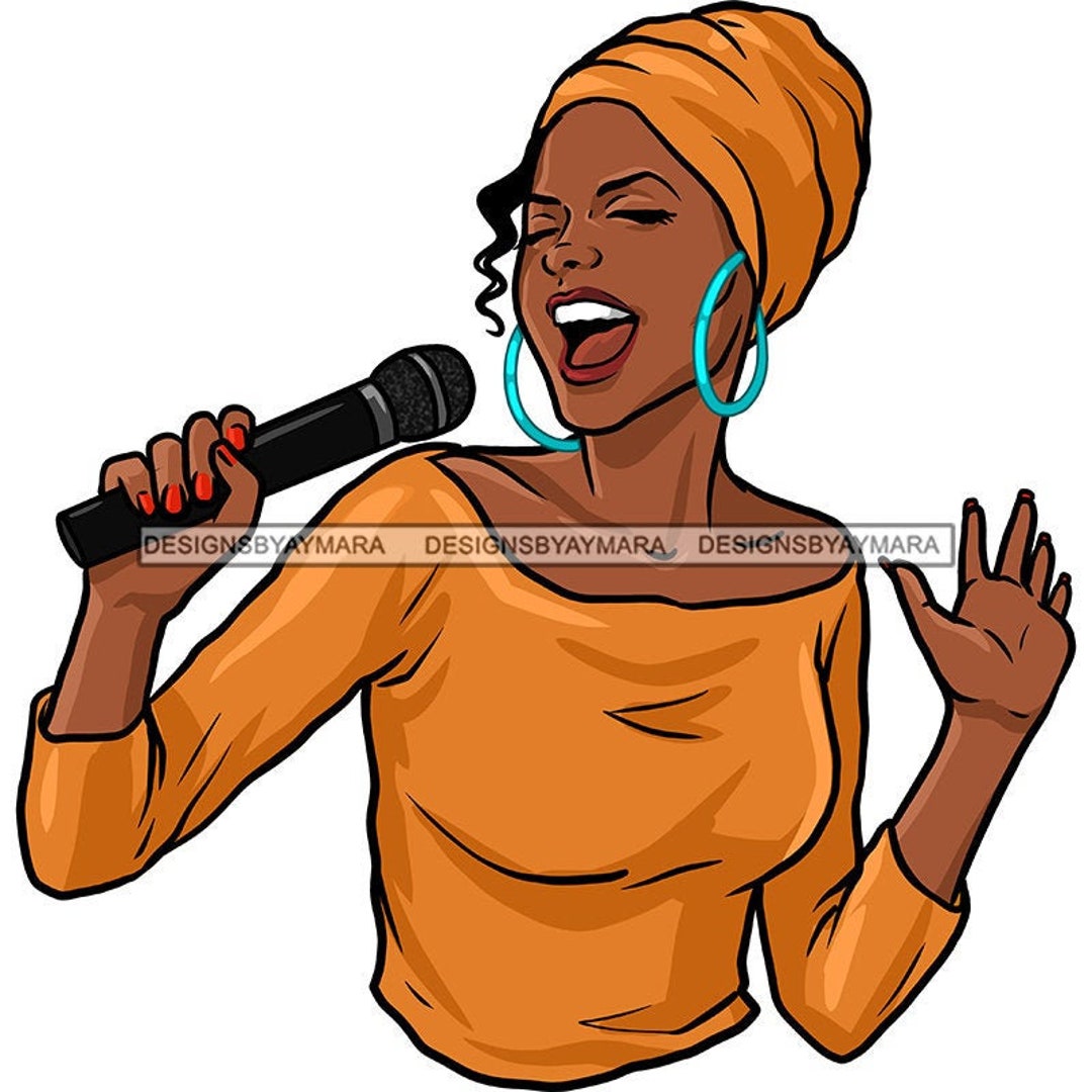 Afro Woman Singing Singer Microphone Sing Talented Artist Morena Nubian ...