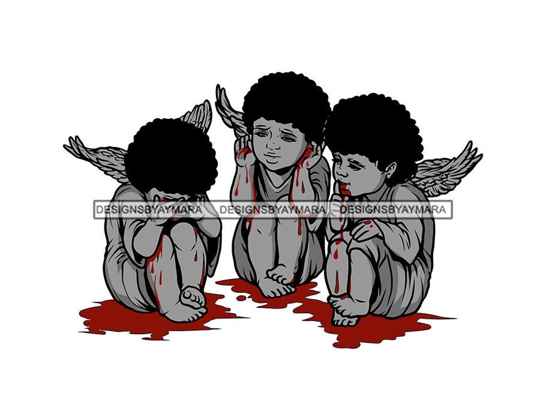 See No Evil Hear No Evil Speak No Evil Baby Black Boys Statue Style ...