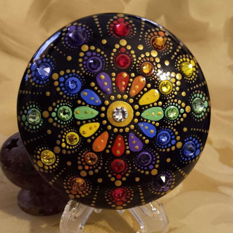 Mandala Rainbow Stone - Etsy