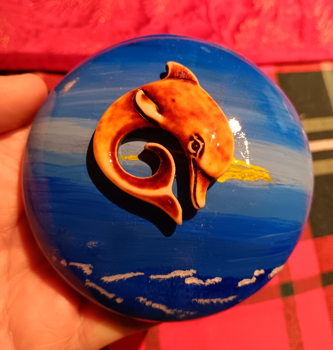 Dolphin Art Stone - Etsy