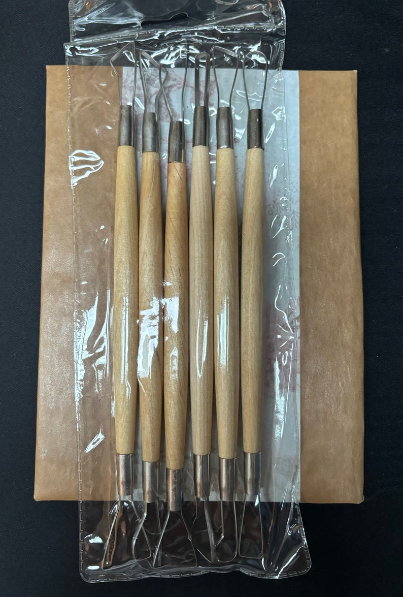 Clay Sculpting Pottery Tools Wood, Set of 6 Double-ended Sculpting and ...
