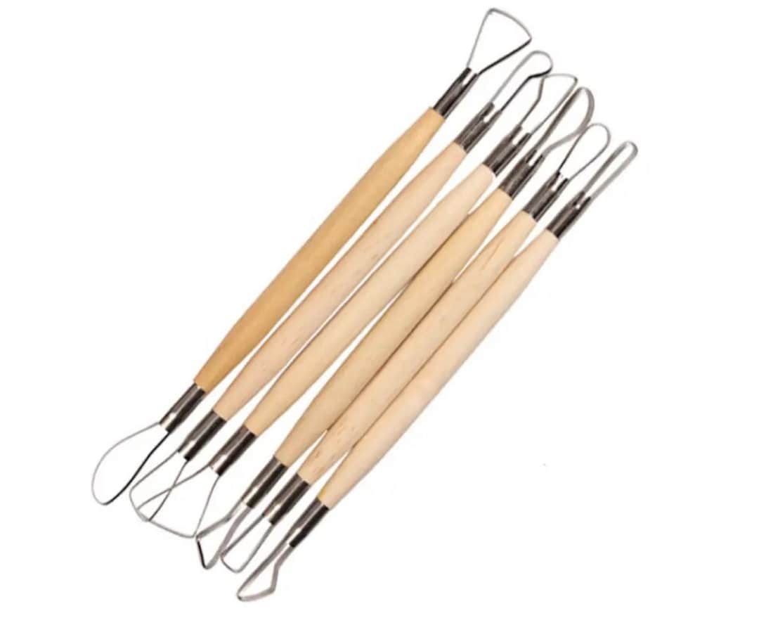 Clay Sculpting Pottery Tools Wood, Set of 6 Double-ended Sculpting and ...