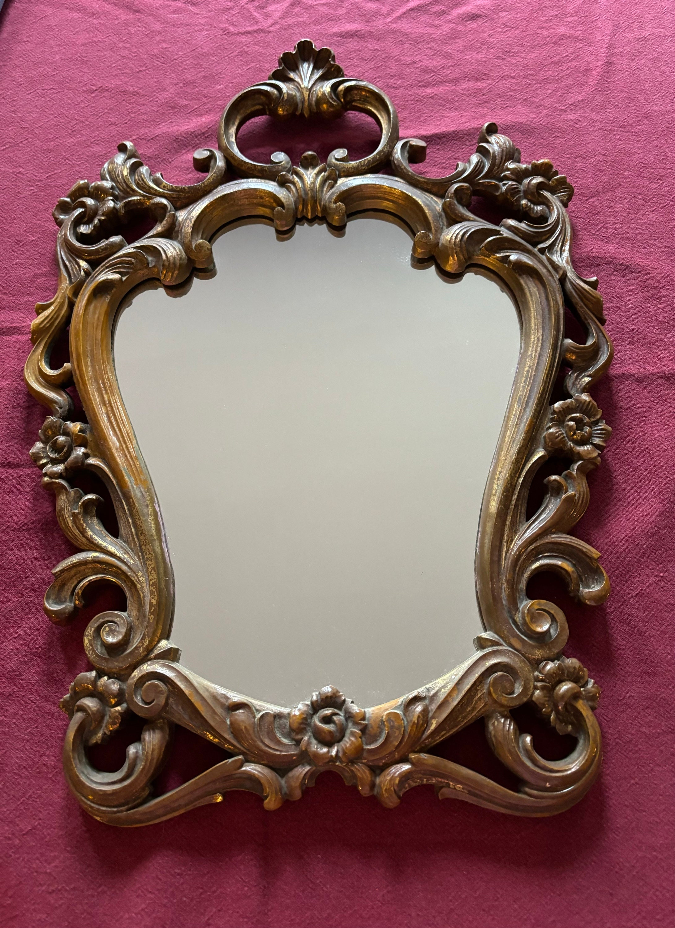 Rococo Gold Gilt Mirror Vintage 1950's, Mid Century Mirror, Syroco ...