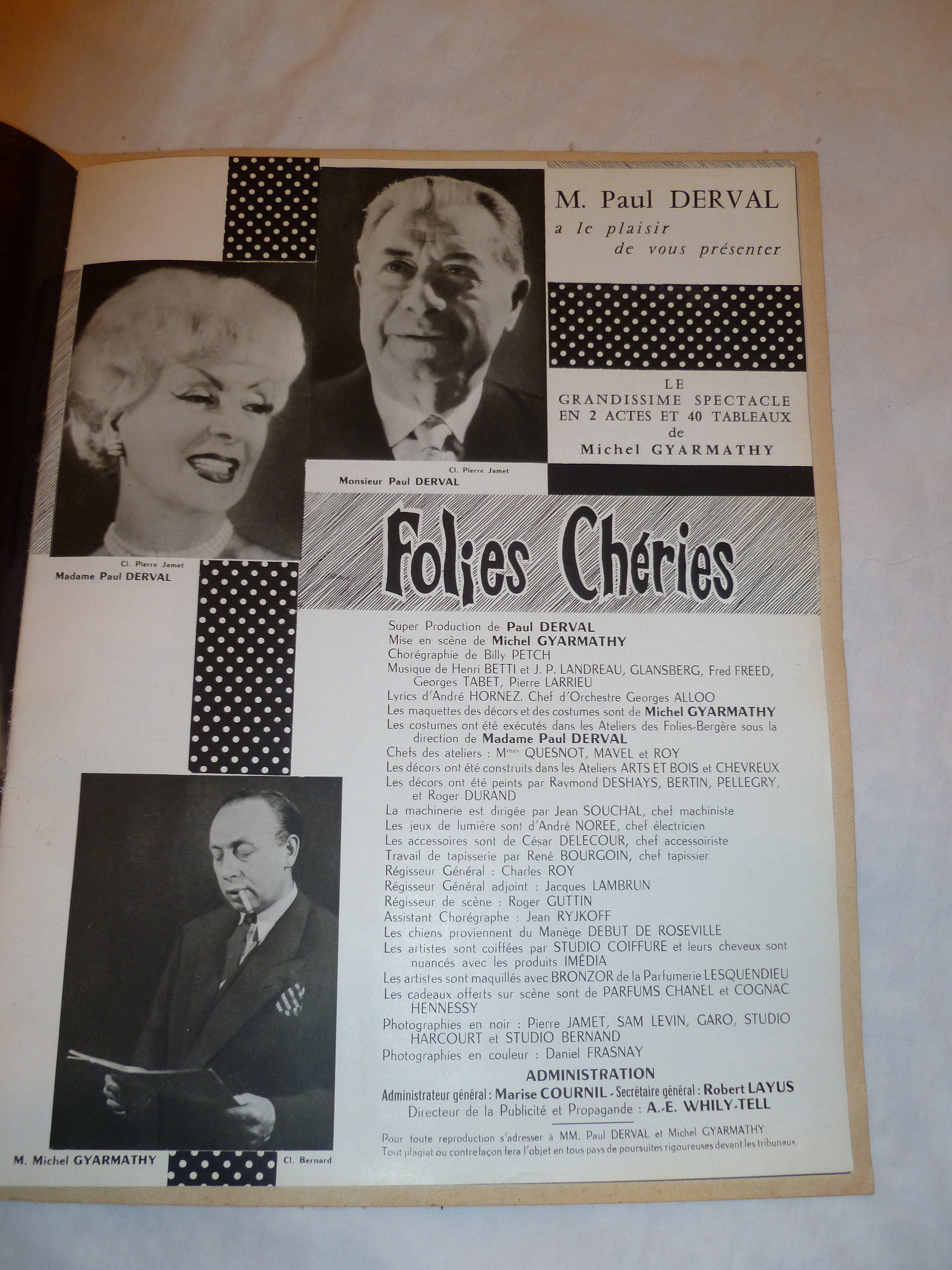 Vintage Folies Bergere Theater Program From the Early 1960's, Paris - Etsy