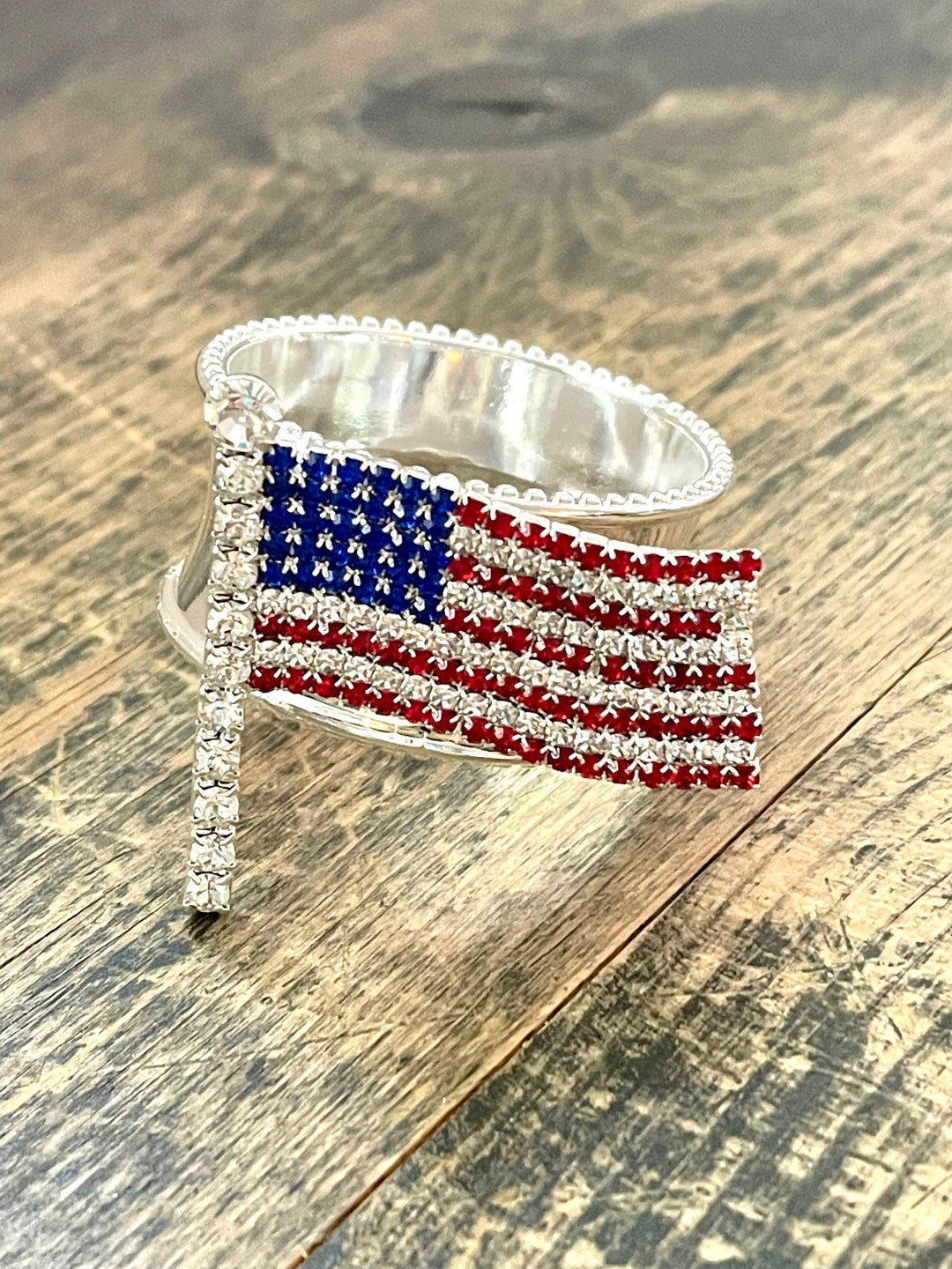 Napkin Ring With American Flag Bling - Etsy