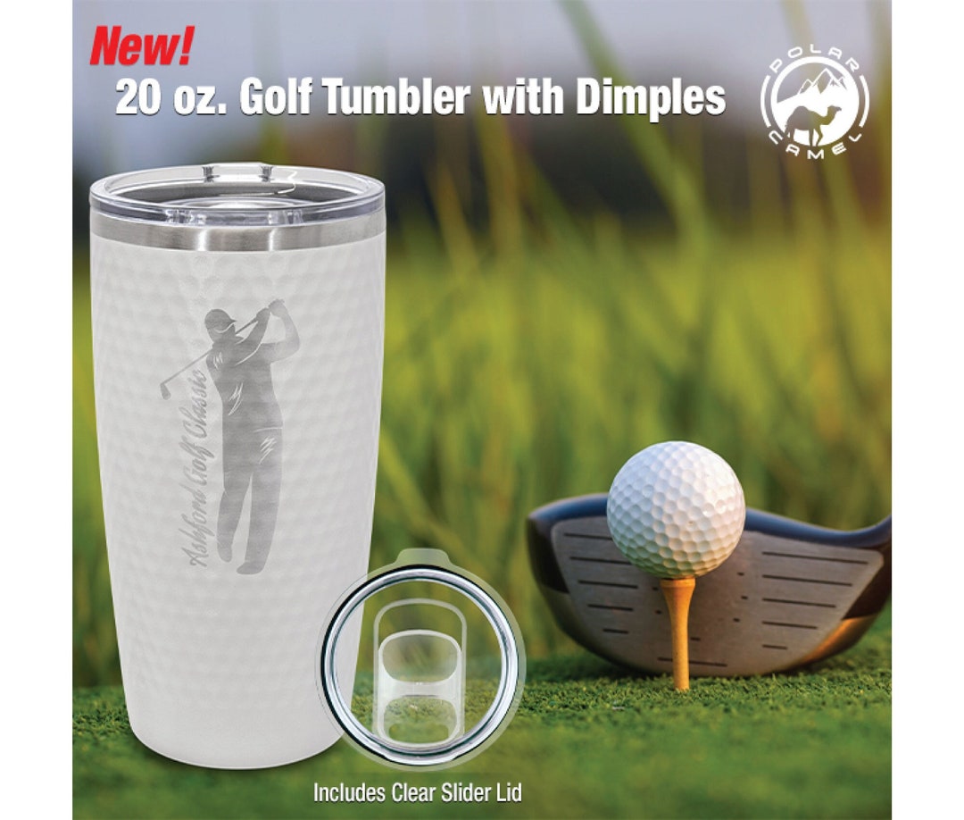 Dad Golf Gift | Golf Ball Tumbler W/ Straw, Engraved Golf Cup W/dimples ...
