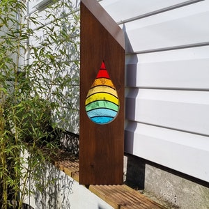 Wood and Glass Sculpture (rainbow Tear Drop Std Sml) - Etsy