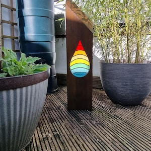 Wood and Glass Sculpture (rainbow Tear Drop Std Sml) - Etsy