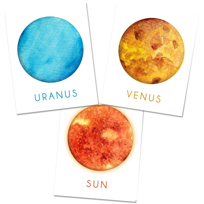Planet Print Set Planet Printables Solar System Printables Solar System ...