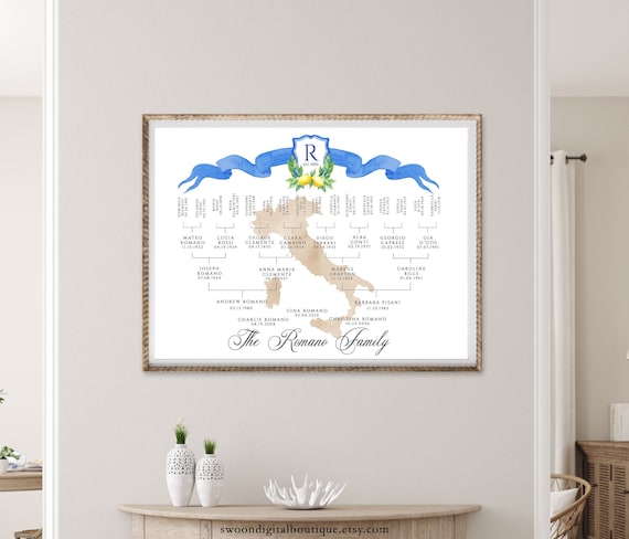 Italian Family Tree Italian Family Crest Family Tree - Etsy Nederland
