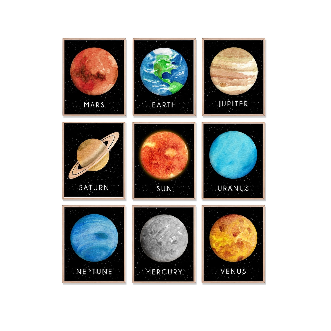 Planet Print Set Planet Printables Solar System Printables Solar System ...