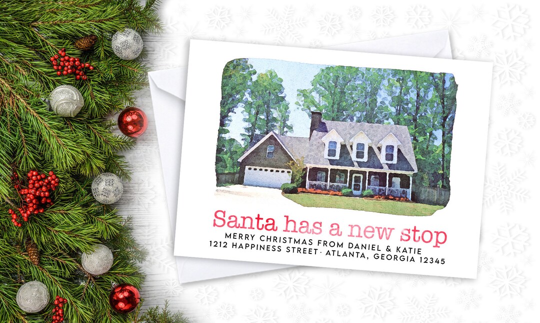 Santa Has A New Stop, Christmas Moving Cards, Christmas Moving ...