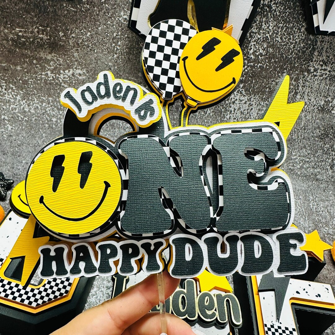One Happy Dude Cake Topper | First Birthday Party Decor - Etsy