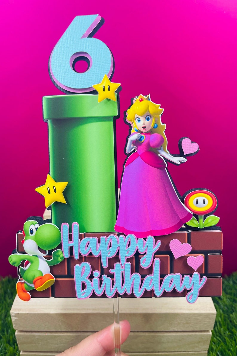 Princess Peach Cake Topper/princess Peach Birthday Decor/ - Etsy