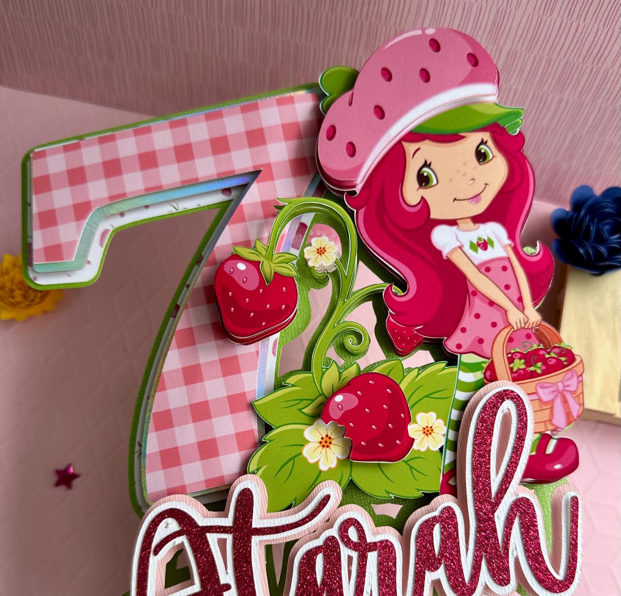 Custom Strawberry-themed 3D Cake Topper | Berry Sweet Birthday Party ...
