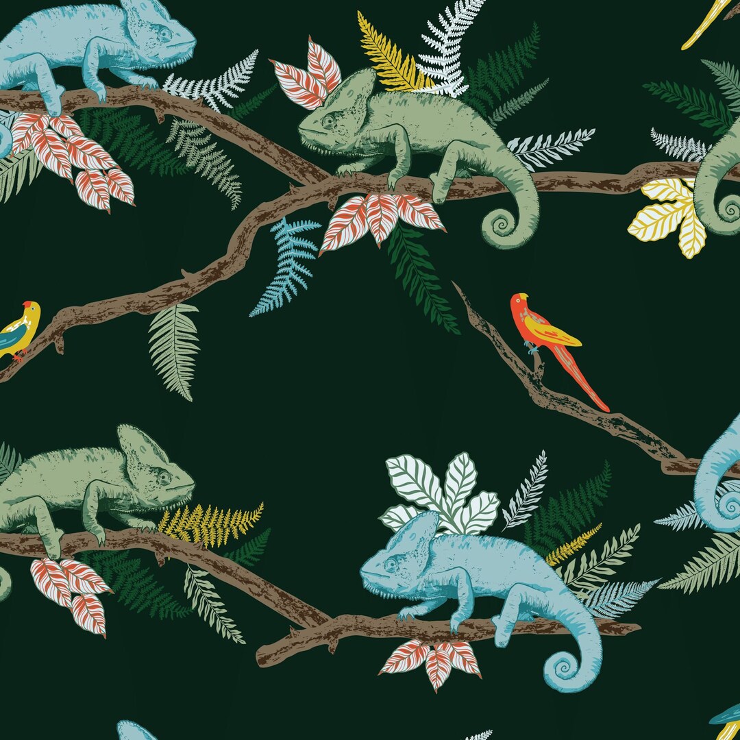 Chameleon Wallpaper Sample - Etsy