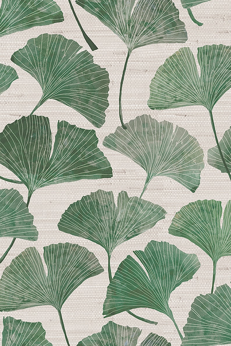 Gingko Leaf Wallpaper Sample - Etsy