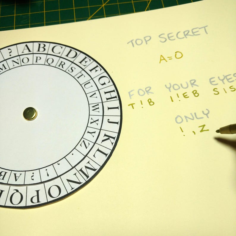 Cipher Wheel, Spy Party Favors, Escape Room Prop, Encoder Decoder ...
