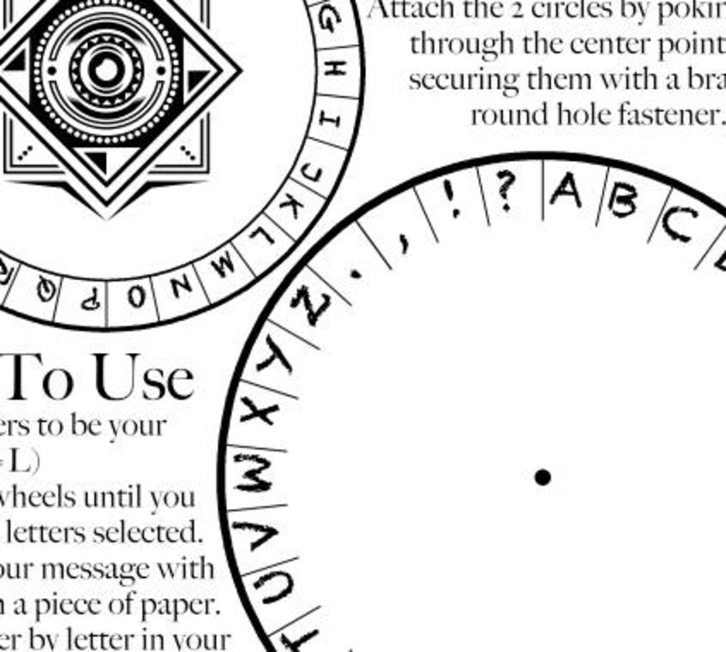 Cipher Wheel Spy Party Printables Escape Room Game Decoder Wheel
