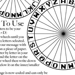 Spy Decoder Cipher Wheel Printable Secret Agent Coded Message Encoder ...