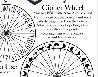 Puzzles Toys & Games Small Cipher Wheel Moon Glyphs and English etna.com.pe