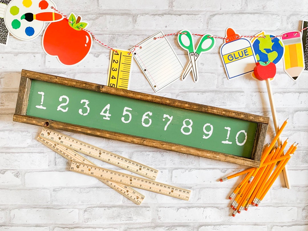 Teacher Gift/ Number Sign - Classroom Decor - Wood Sign - Rustic Sign ...