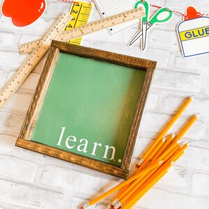 Teacher Gift/ Learn Classroom Sign - Classroom Decor -wood Sign ...