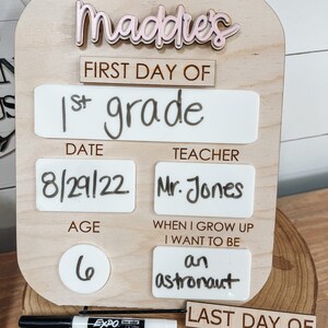 Personalized First Day of School Sign: Wood Farmhouse Decor - Etsy