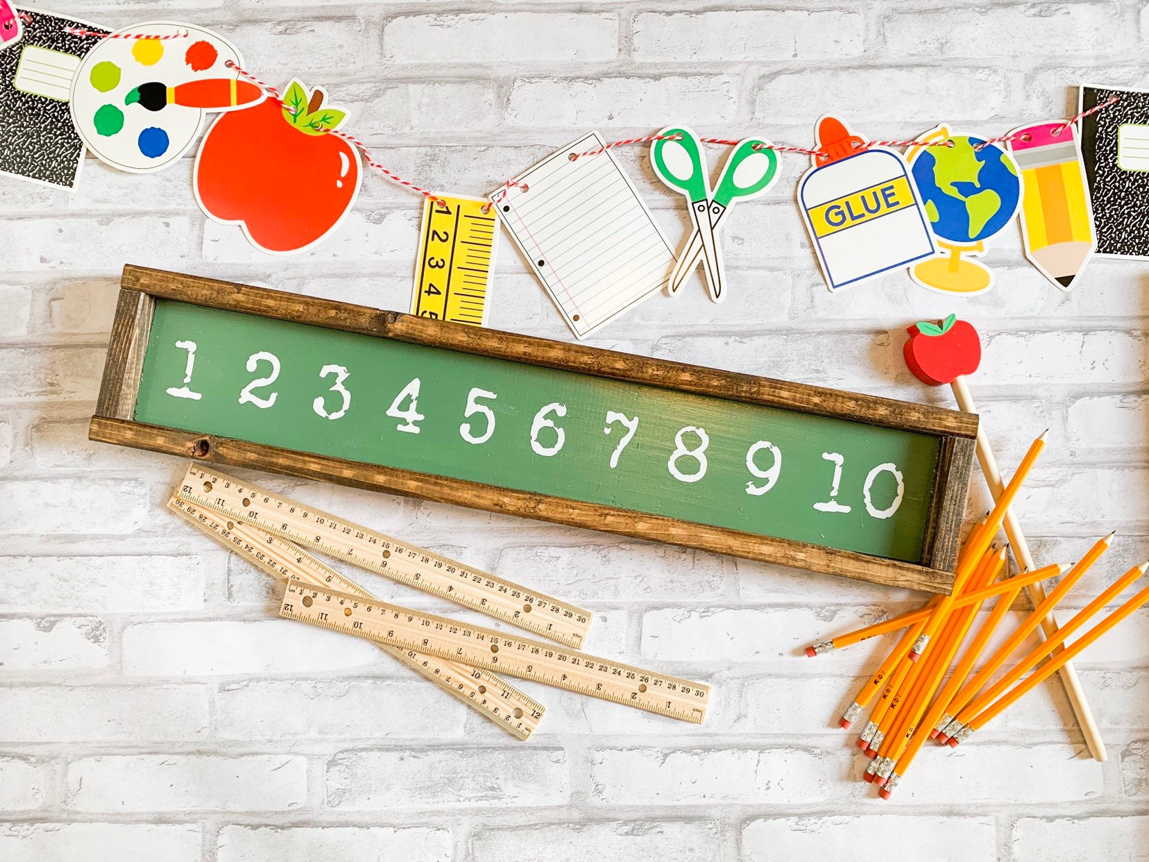 Teacher Gift/ Number Sign Classroom Decor Wood Sign | Etsy