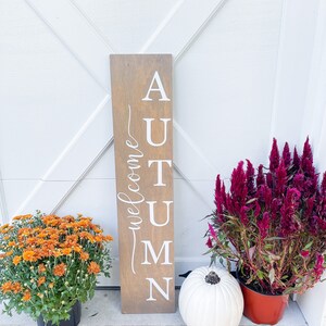 Fall Porch Sign Decor - Porch Leaner - Hello Fall Autumn Pumpkin ...