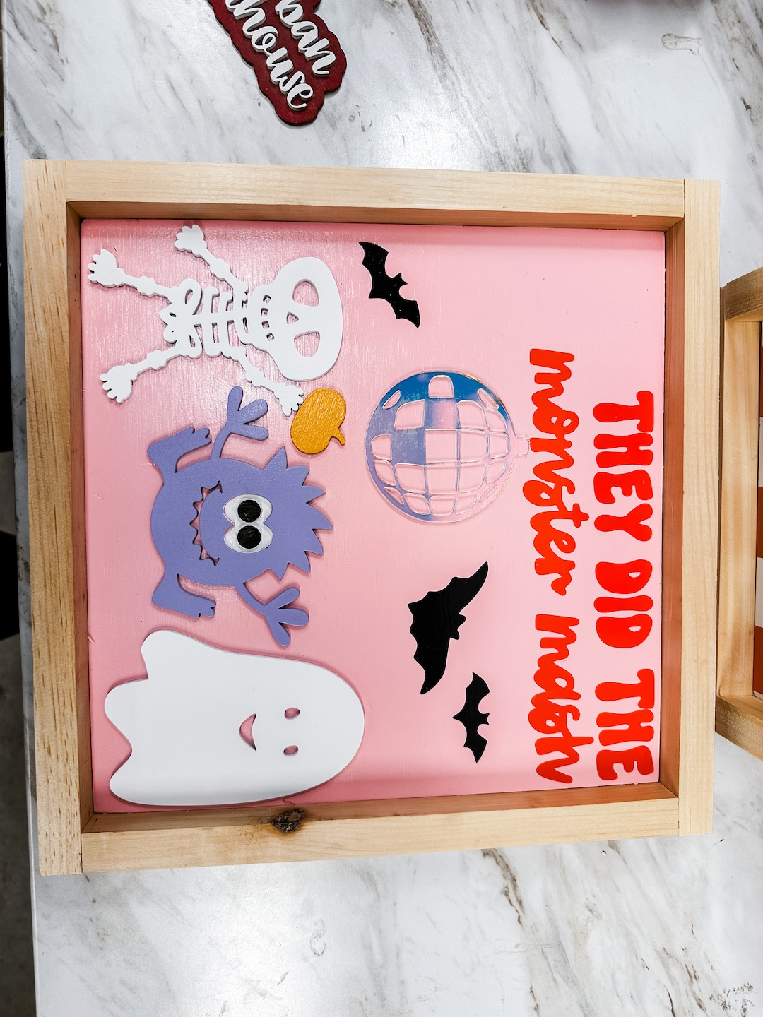 They Did the Monster Mash Disco Ball Cute Pink Halloween Ghost Decor ...