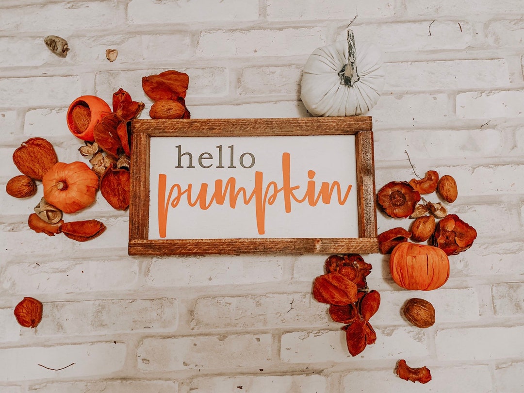 Hello Pumpkin - Autumn Sign - Rustic Fall Sign - Tiered Tray Decor-fall ...