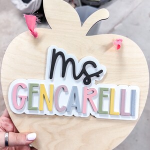 Pastel Teacher Apple Sign - Teacher Gift - Classroom Decor - Teacher ...