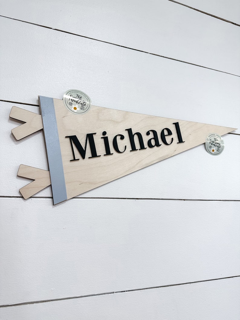 Personalized Wood Pennant Name Banner: Boho Nursery Decor - Etsy