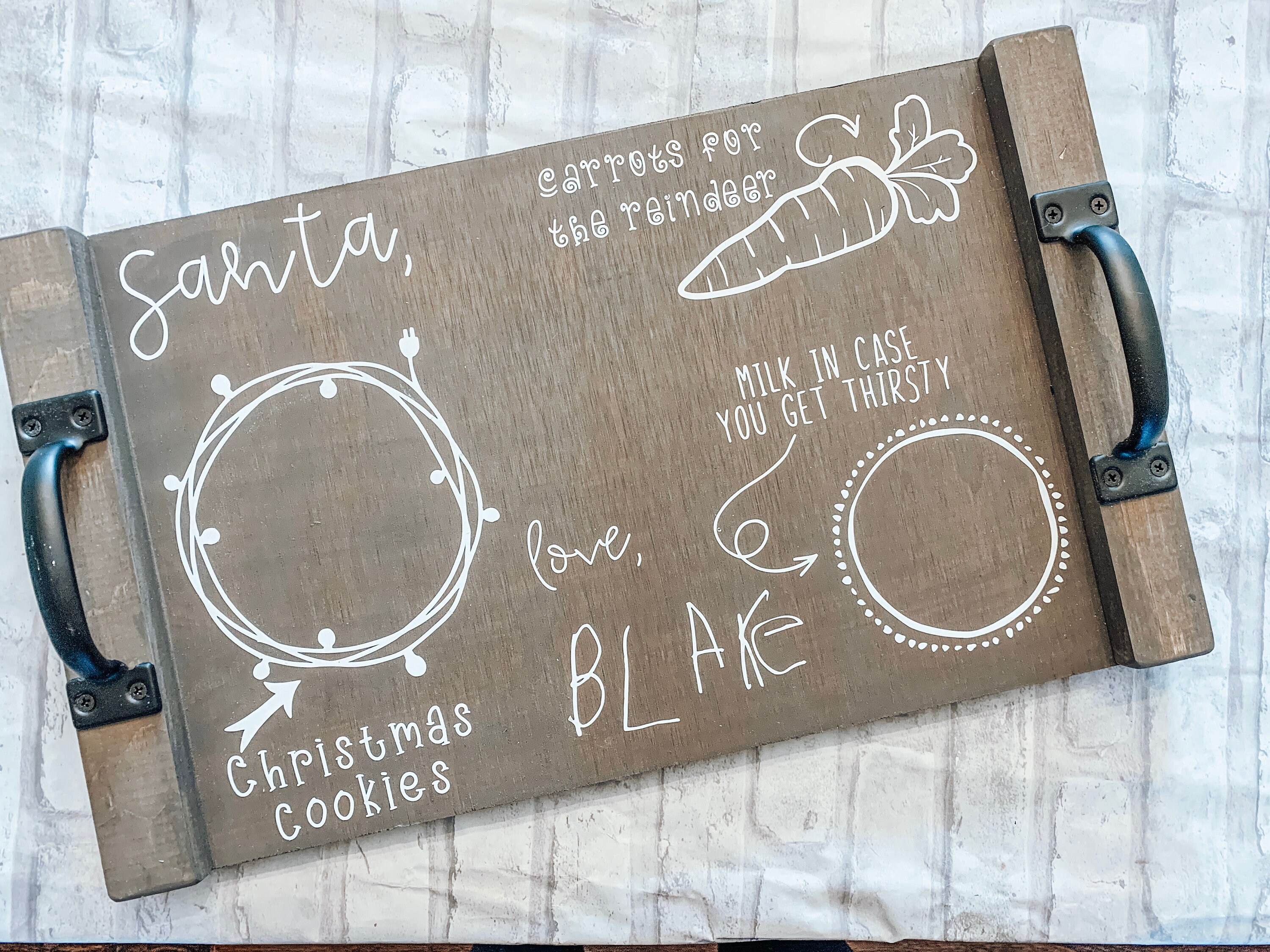 Christmas Cookie Tray - Milk and Cookies for Santa - Santa Milk and ...