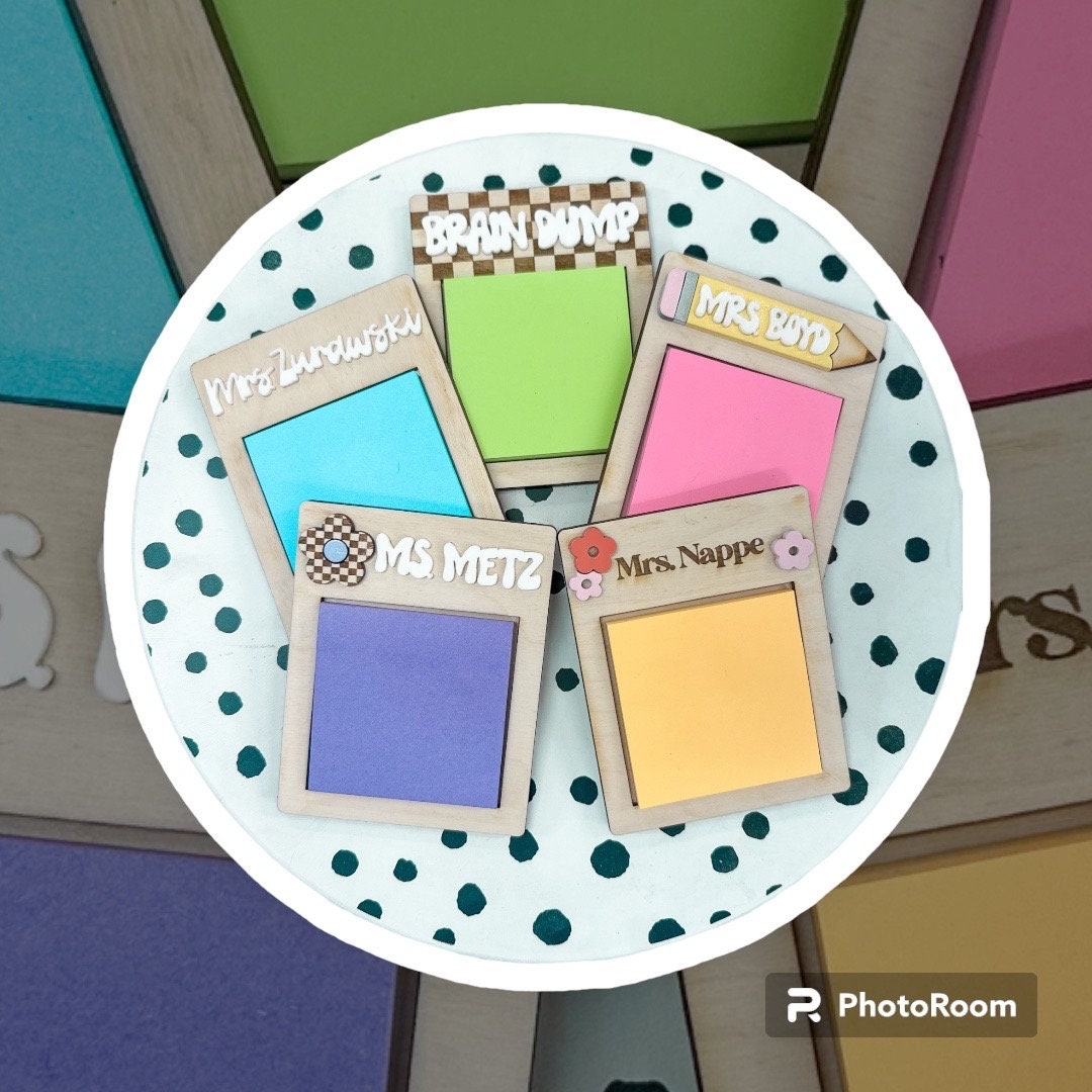Teacher Gift Sticky Note Post Holder - Groovy Classroom Decor - the ...